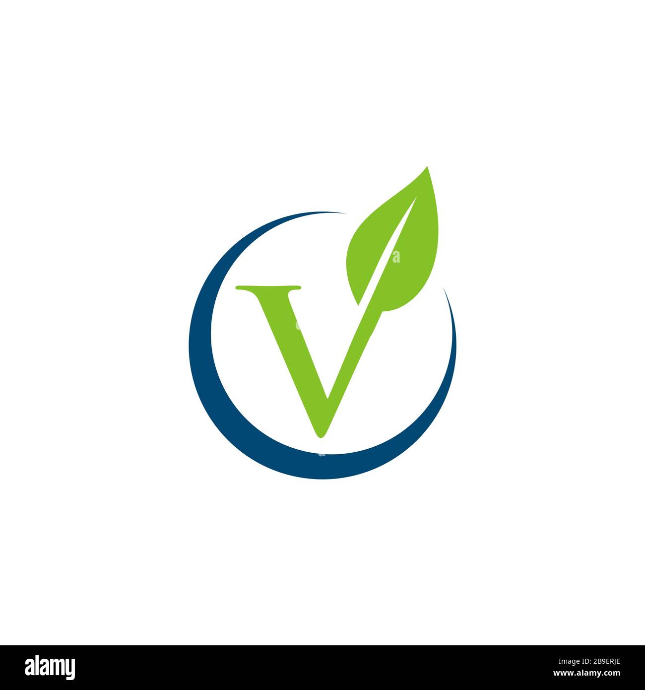V Letter Green Leaf Logo Template Illustration Design. Vector EPS 10 ...