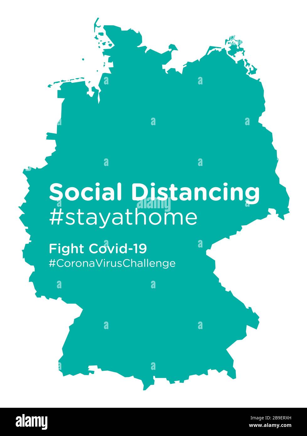 Germany map with Social Distancing #stayathome tag Stock Vector Image ...