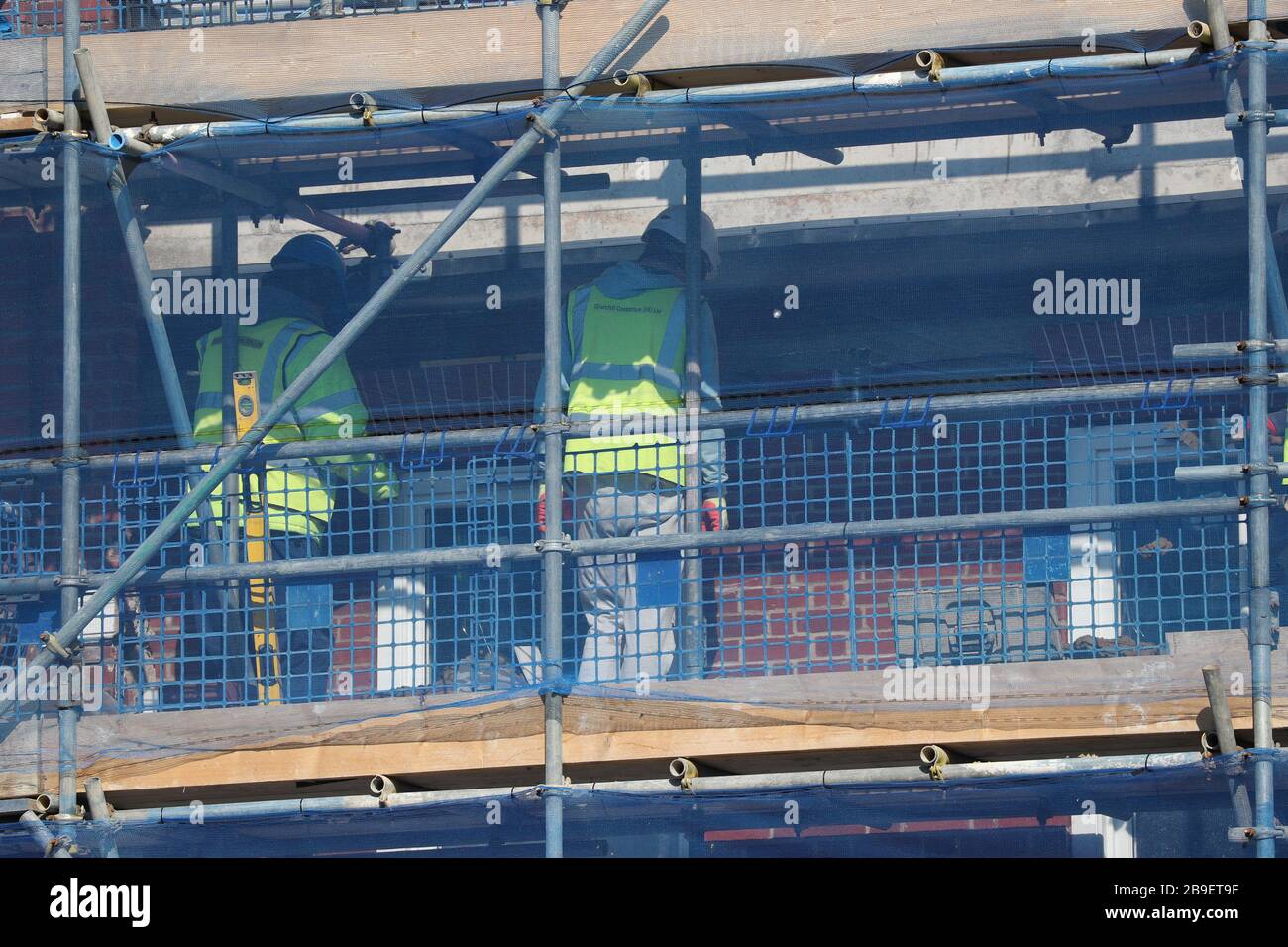 Construction workers waterside quarter development site hi-res stock ...