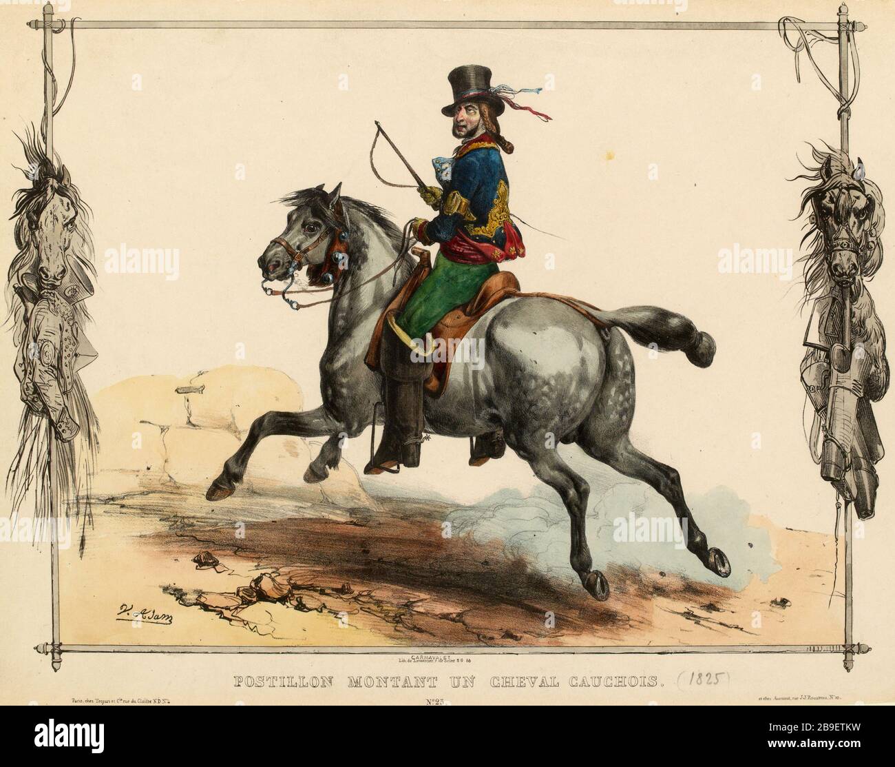 Postilion riding a horse cauchois. / # 25. (Title registered Stock ...