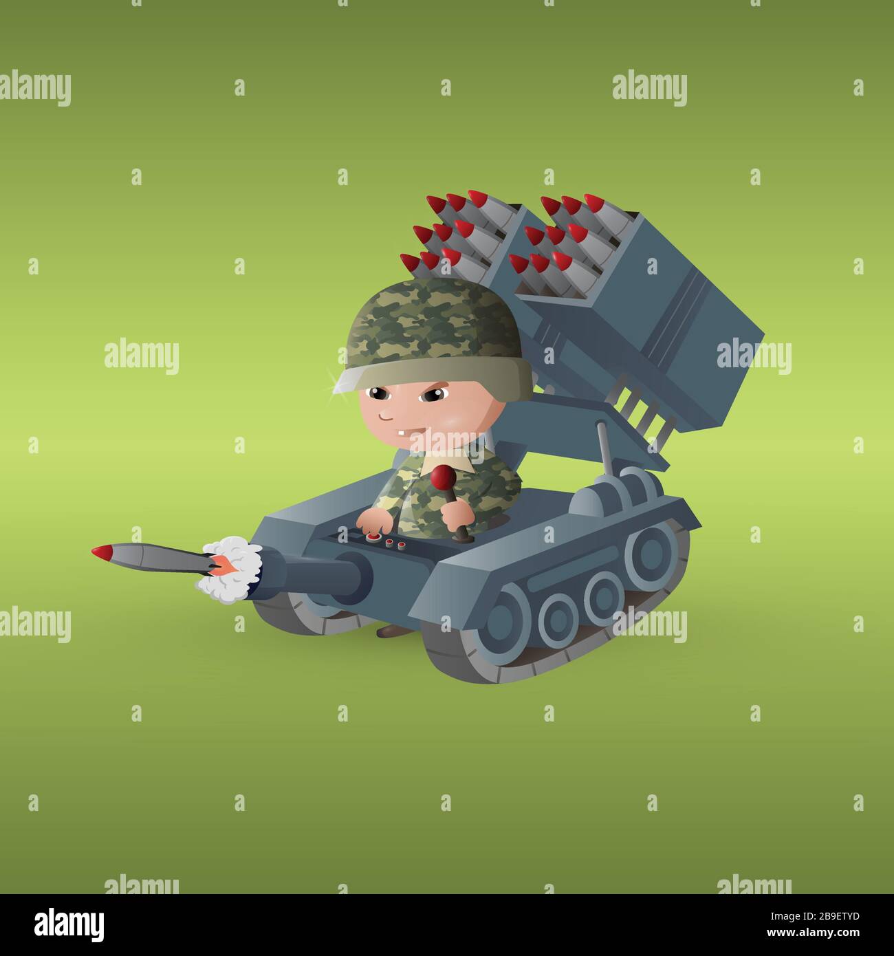 military baby drives a tank vector illustration Stock Vector Image ...