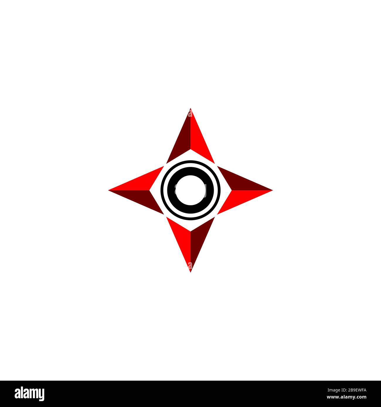 Red Star Compass Rose Illustration Design. Vector EPS 10 Stock Photo ...