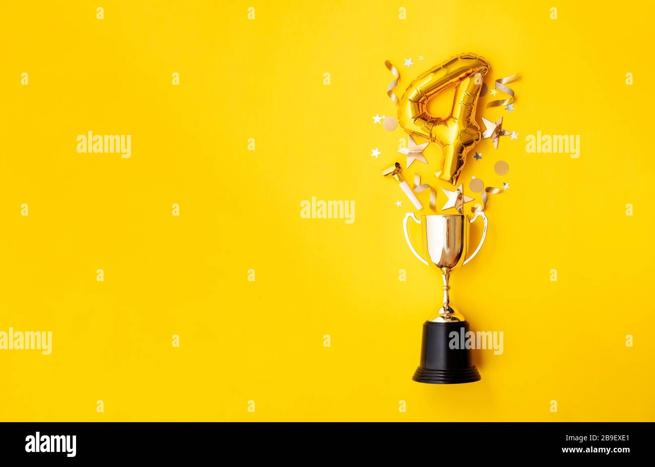 Golden number balloon four hi-res stock photography and images - Alamy