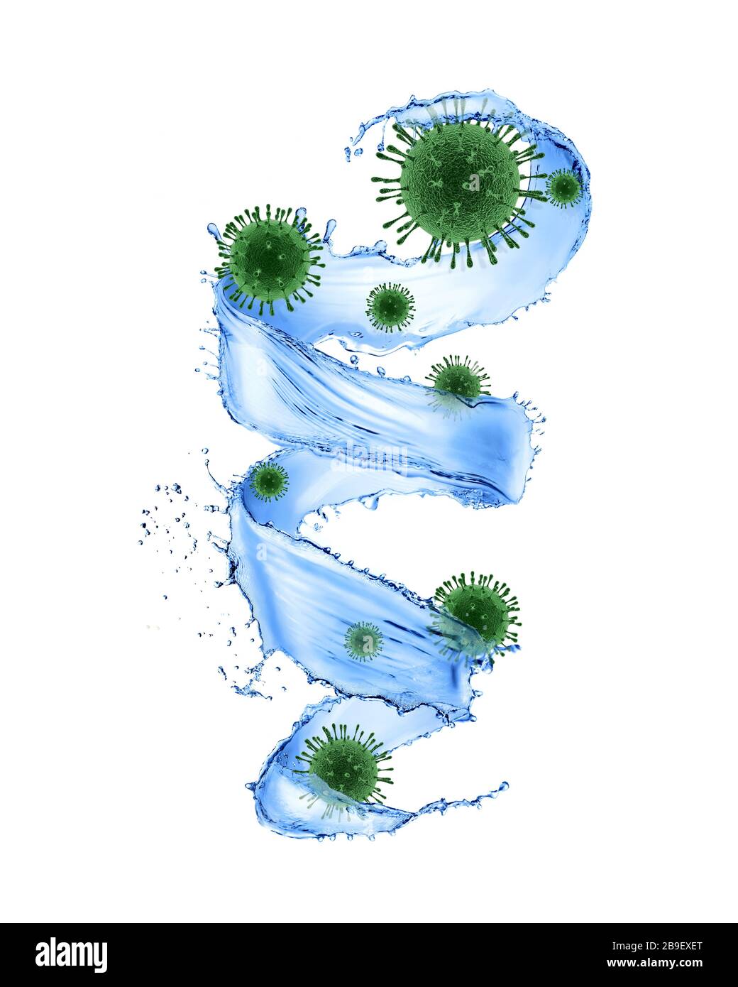 Water splash with Corona virus bacteria Stock Photo - Alamy
