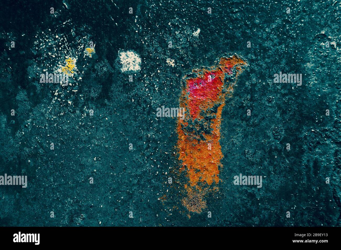 Strong structure and intense color on rusty metal, abstract background ...