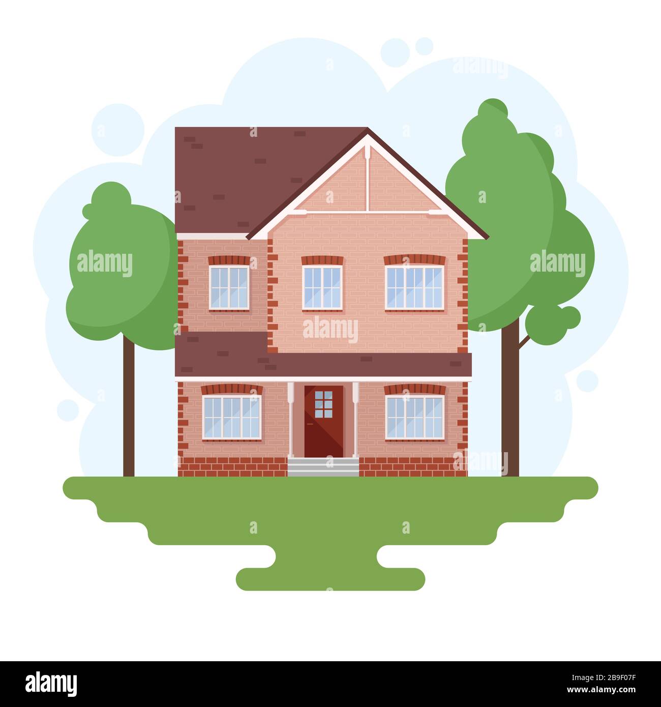 Stylish house against the sky and other elements of the environment ...