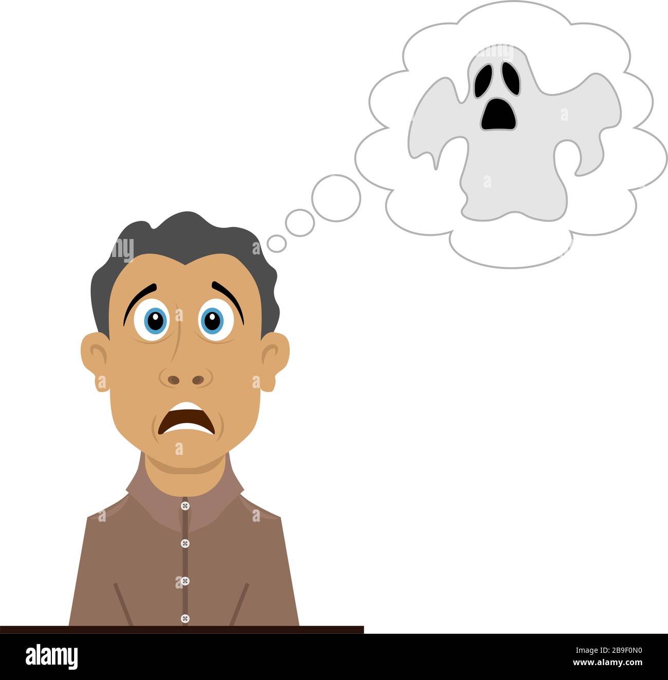 The man was afraid. Vector illustration on the theme of emotions Stock ...