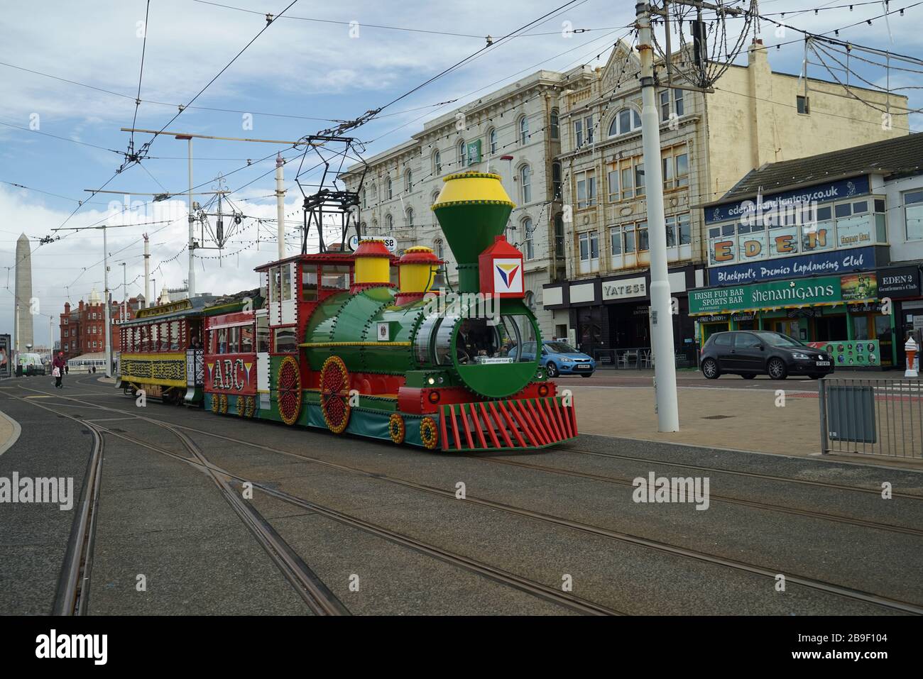 Blackpool Illuminated Heritage Tram, Western Train -2 Stock Photo - Alamy