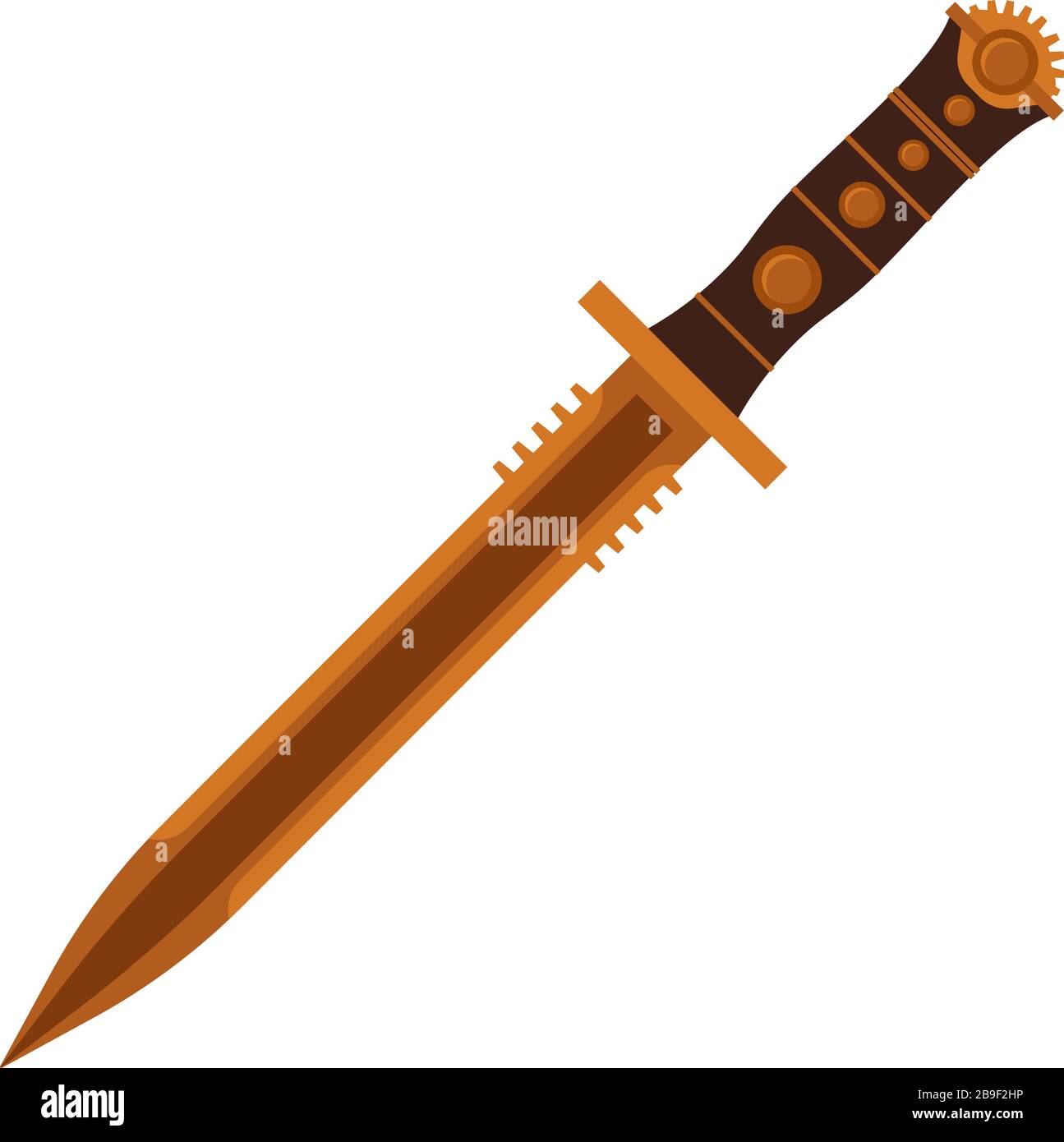 Knife dagger set in a steampunk style. Vector illustration on the theme ...