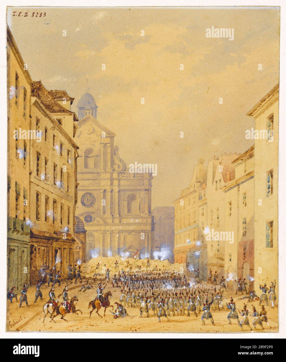 Barricade in the Rue de Sevigne, June 23, 1848 Gaspard Gobaut (1814 ...
