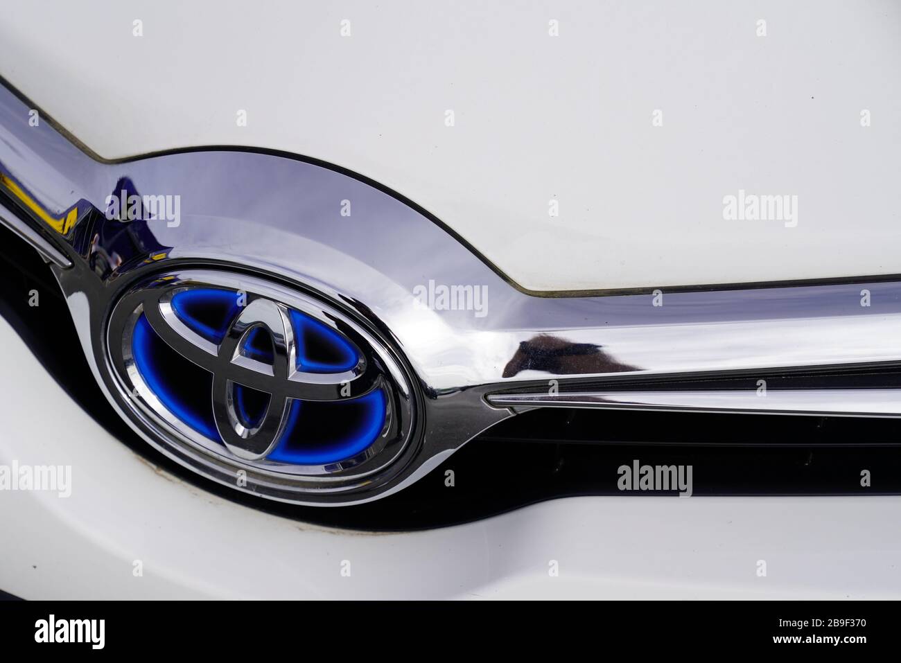 Bordeaux , Aquitaine / France - 09 23 2019 : Black blue Toyota Logo ...