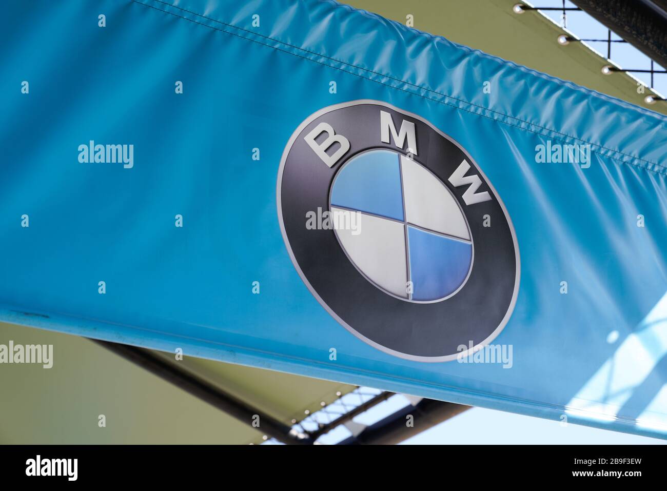 Bordeaux , Aquitaine / France - 10 17 2019 : BMW dealership sign flag ...