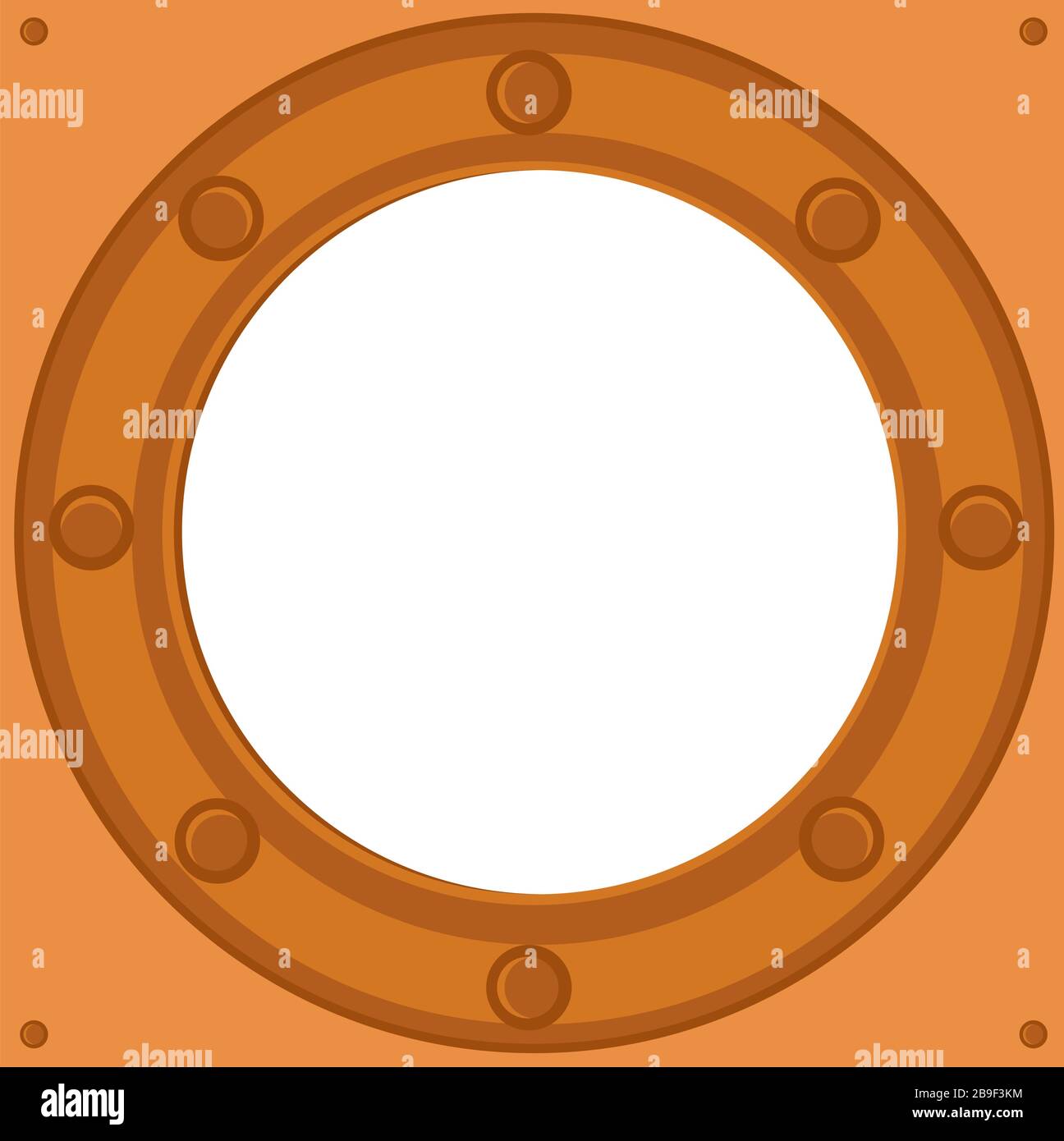 Frame ship's porthole in steampunk style on a white background. Vector ...