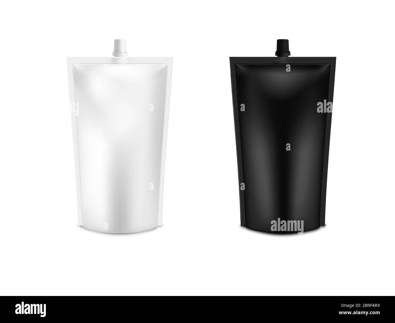 Realistic 3D White Blank Doy Pack Mock up set. Vector Doypack Template ...