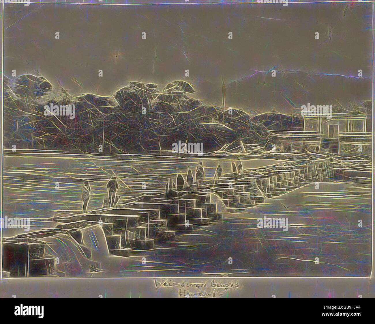 Weir across Ganges, Hurdwar, Haridwar, India, about 1881, Albumen ...