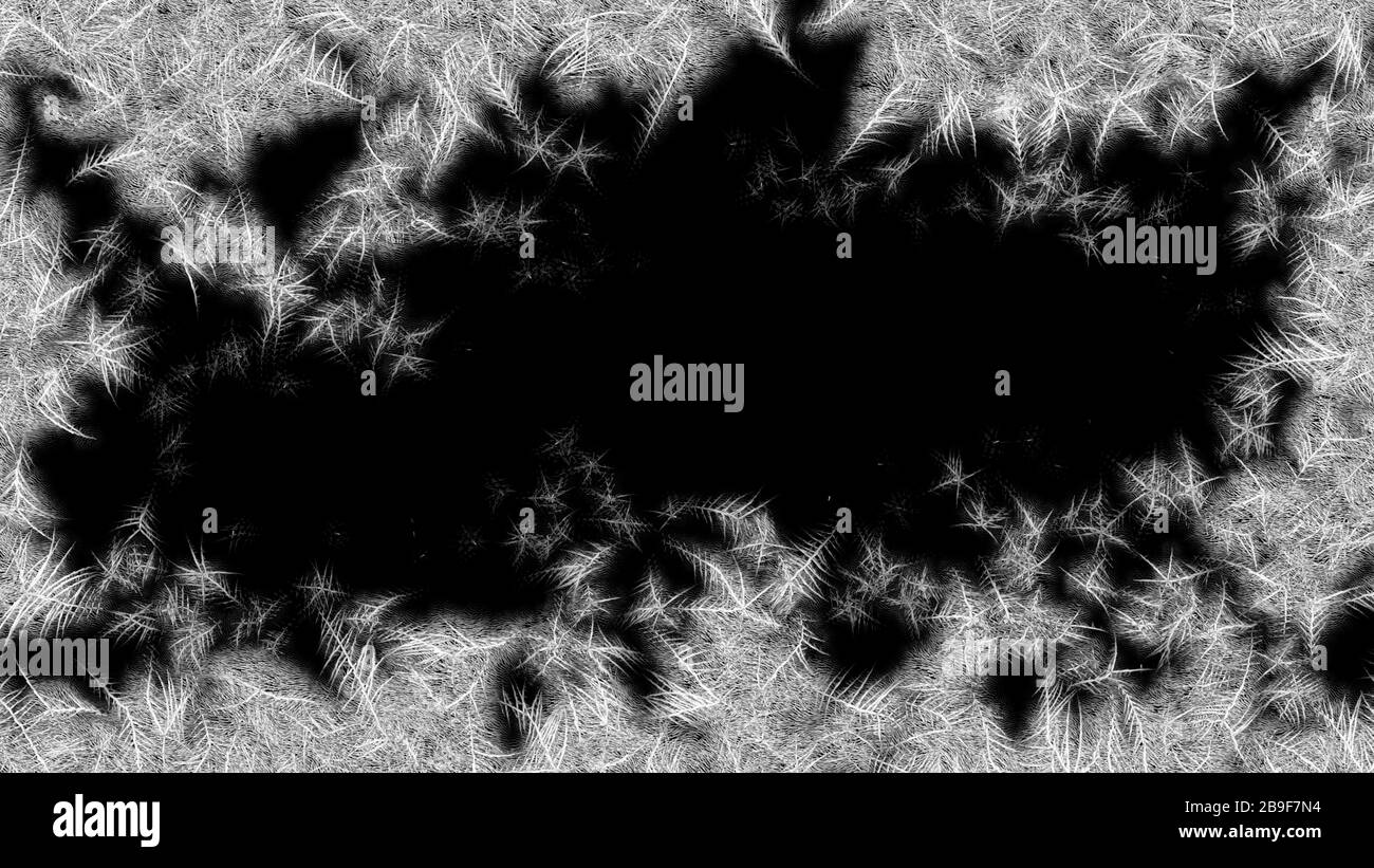 Frosted frame from Borders to the Center. Frosted patterns on the glass ...