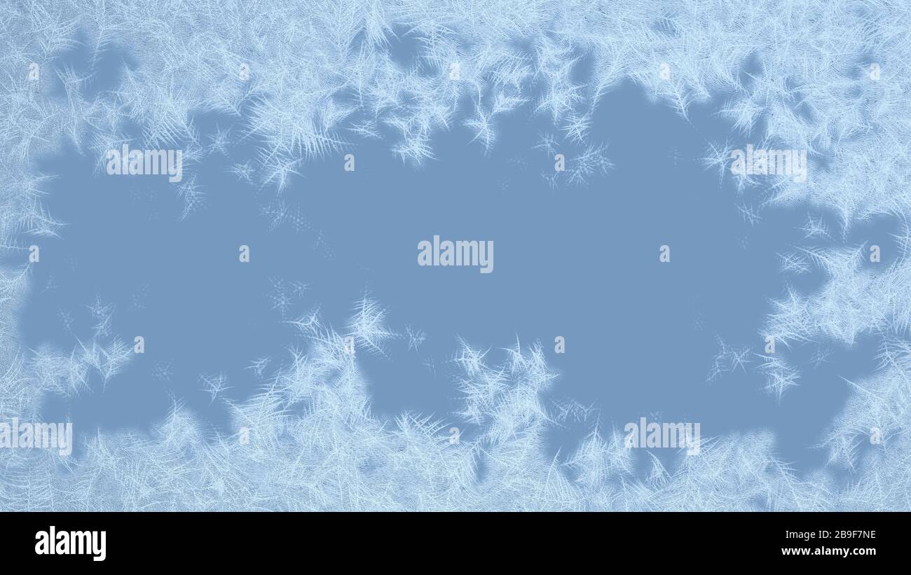 Frosted frame from Borders to the Center. Frosted patterns on the glass ...