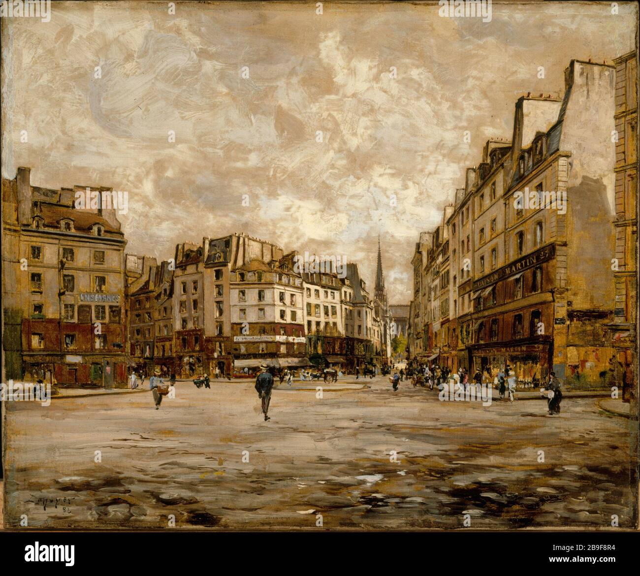 THE PLACE MAUBERT Emmanuel Lansyer (1835-1893). "La place Maubert ...