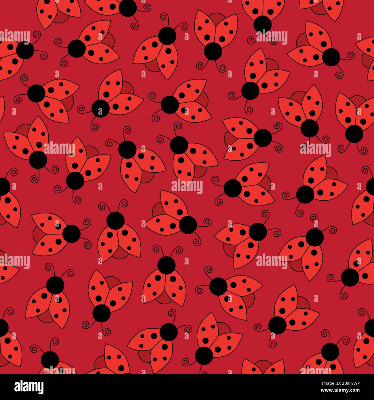 Ladybug seamless pattern art background. Vector illustration Stock ...