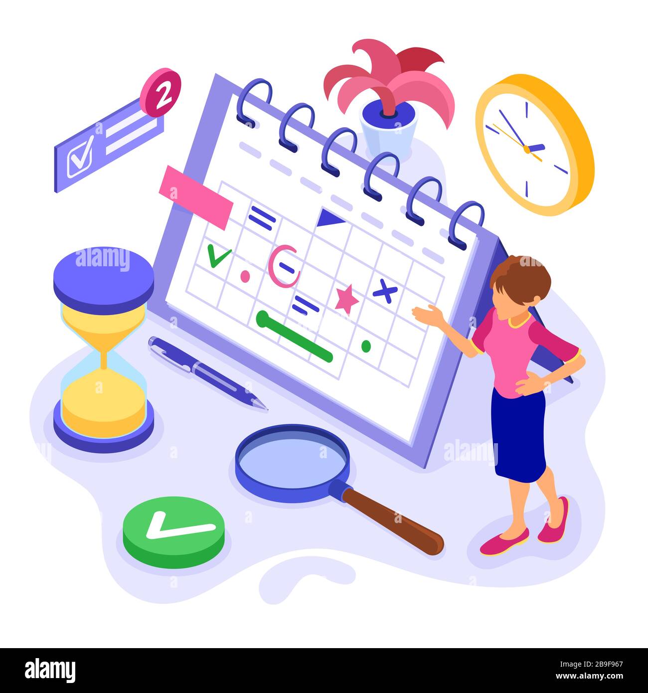 Team management calendar icon hi-res stock photography and images - Alamy