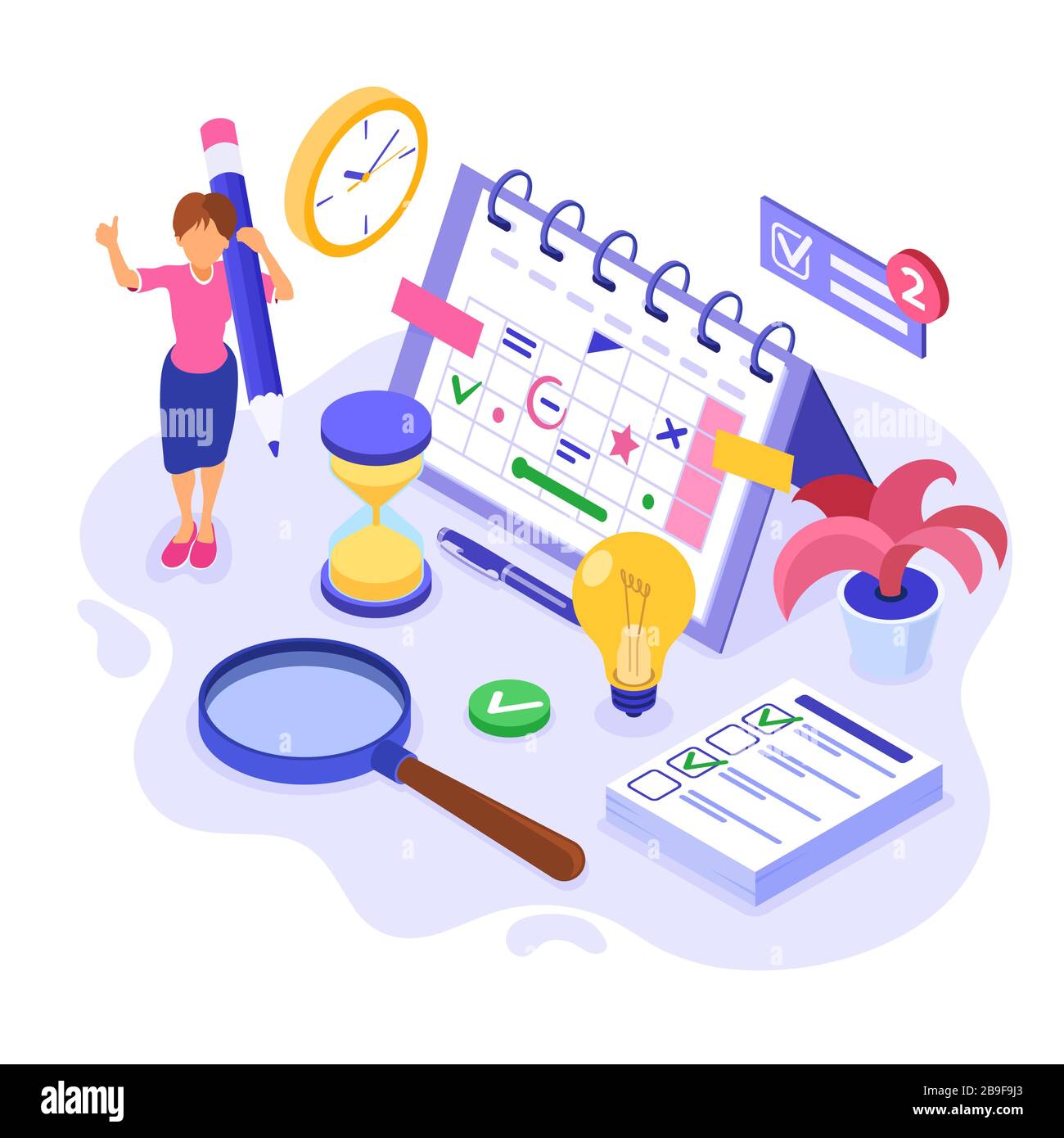 Isometric planning schedule calendar hi-res stock photography and ...