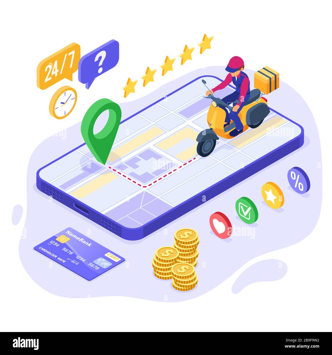 Delivery tracking courier gps Cut Out Stock Images & Pictures - Alamy