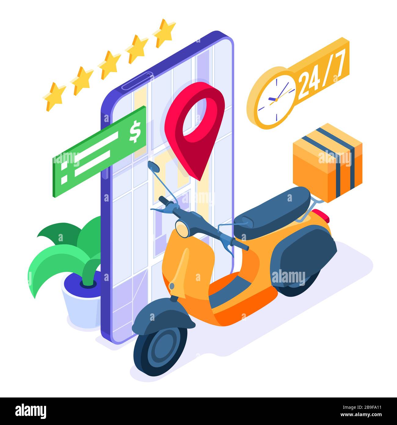 online food order package delivery service Stock Vector Image & Art - Alamy