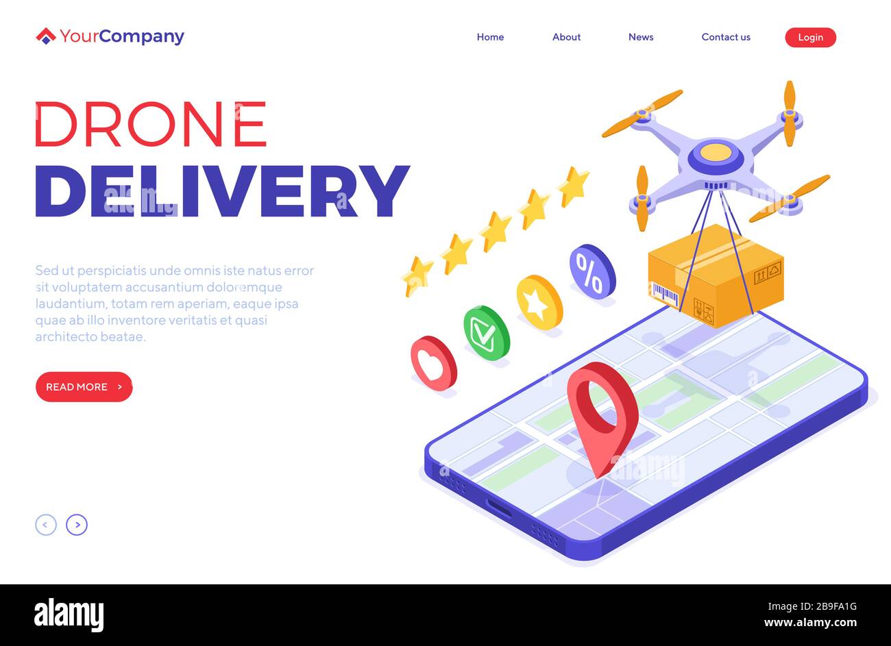 Robot package delivery technology Cut Out Stock Images & Pictures - Alamy