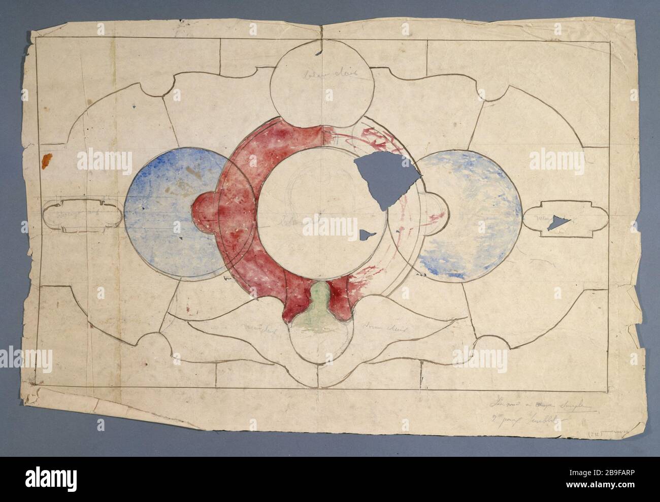 STAINED GLASS DESIGN: CHEVREUSE - EDGE OF CARDBOARD Prosper Lafaye ...