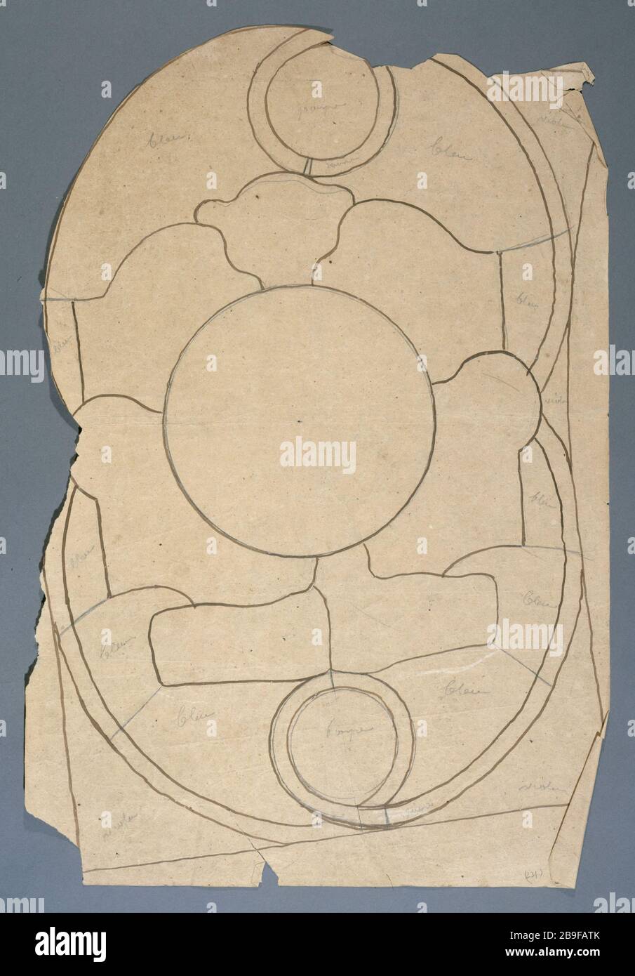 STAINED GLASS DESIGN: CHEVREUSE - PARTS OF BORDER Prosper Lafaye (1806 ...