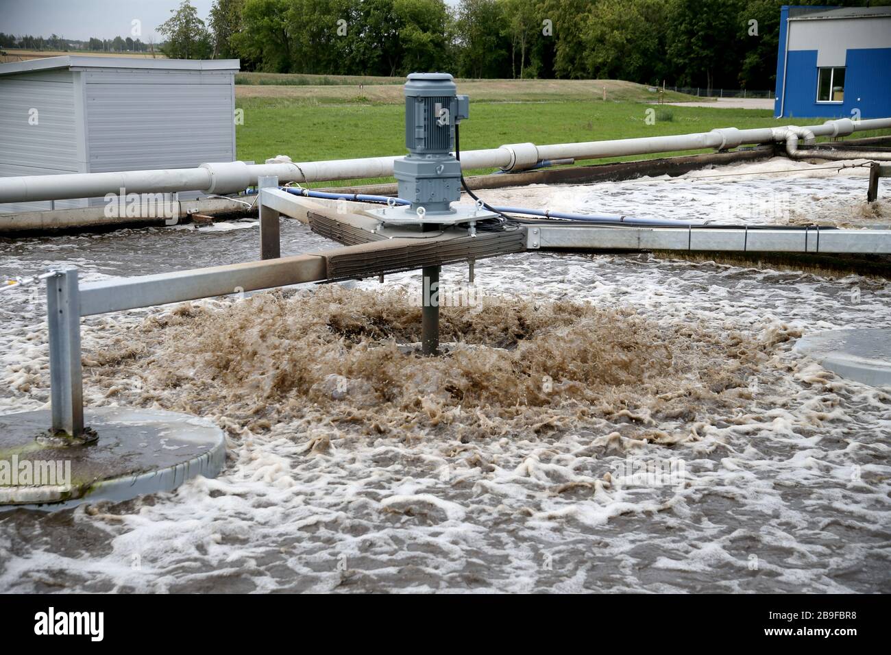 Water recycling on sewage treatment station Lithuania, Kedainiai Stock ...