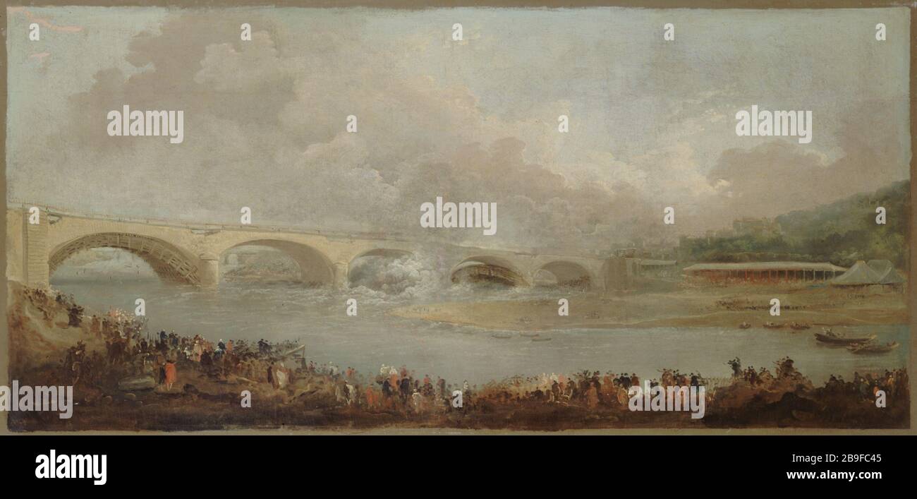 THE BRIDGE DECINTREMENT NEUILLY Hubert Robert (1733-1808). Le ...