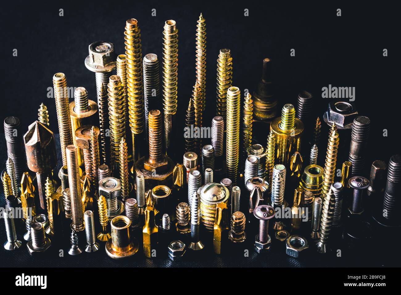 Screw City Skyline, nut and bolts Stock Photo - Alamy