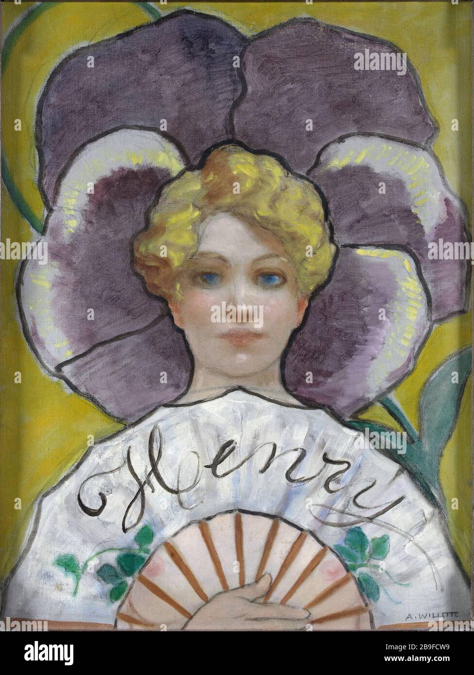 A THOUGHT HENRY A. Willette (1857-1926). "A la pensée Henry", peinture ...