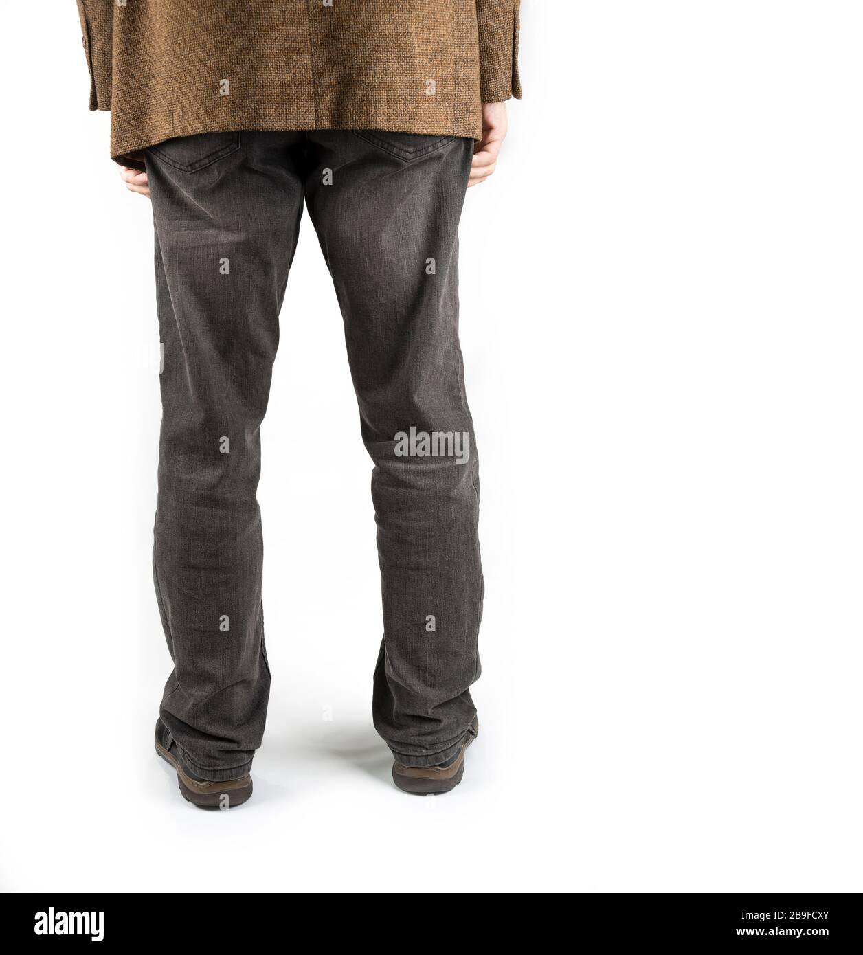 Old man in jacket from back side without head Stock Photo - Alamy