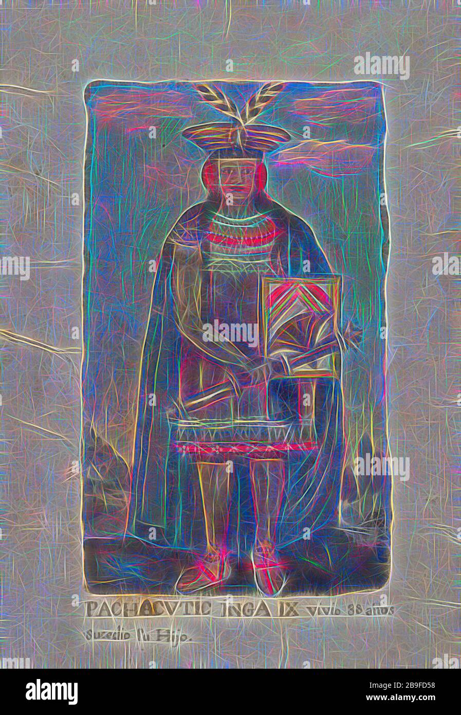 Portraits of Inca kings and an Inca queen, oil on vellum, not before ...