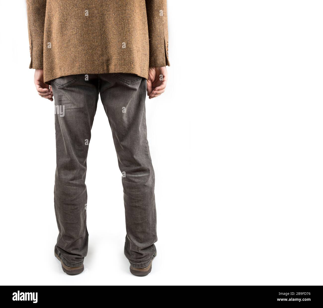 Old man in jacket from back side without head Stock Photo - Alamy