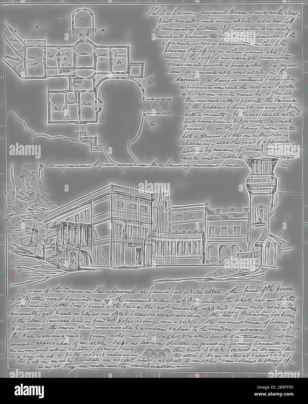 Perspective view and plan of the Deepdene, Surrey, UK, Charles Robert ...