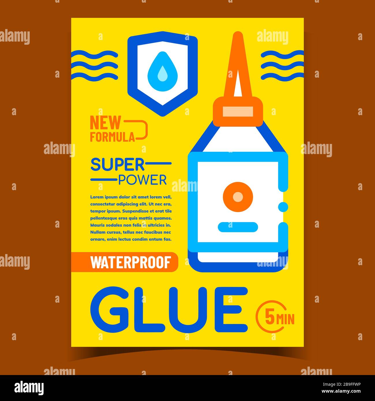 Waterproof Glue Creative Advertising Banner Vector Stock Vector Image ...