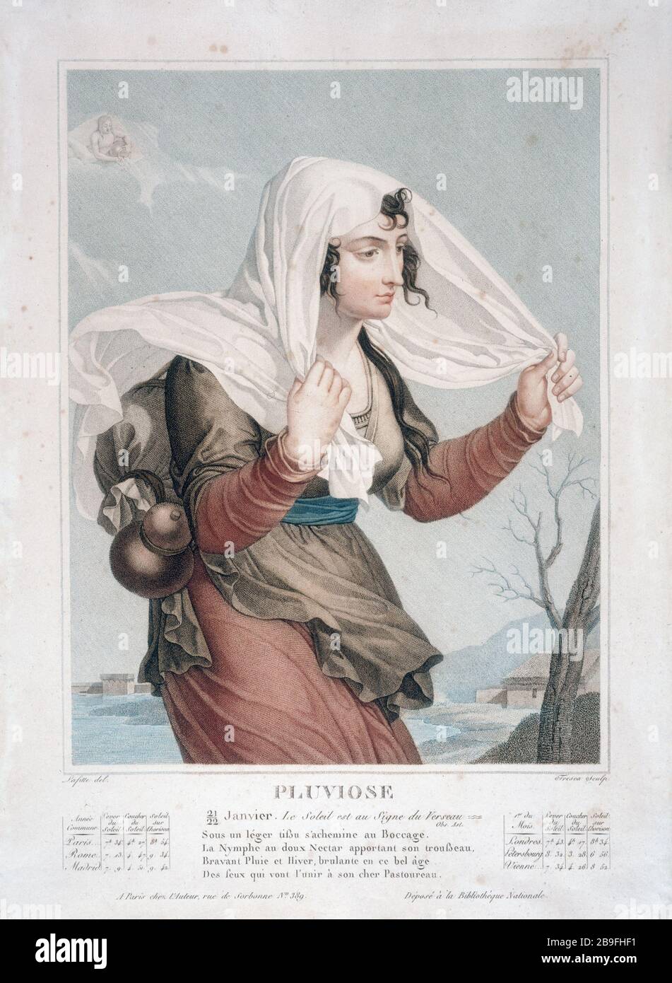 PLUVIOSE Tresca. "Pluviôse". Gravure. Paris, musée Carnavalet Stock ...