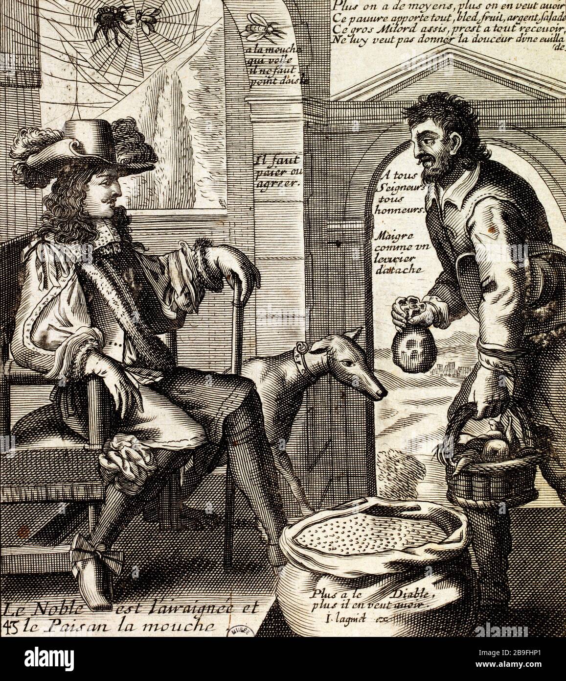 THE NOBLE IS THE SPIDER AND THE FARMER FLY Jacques Lagniet (1620-1672 ...
