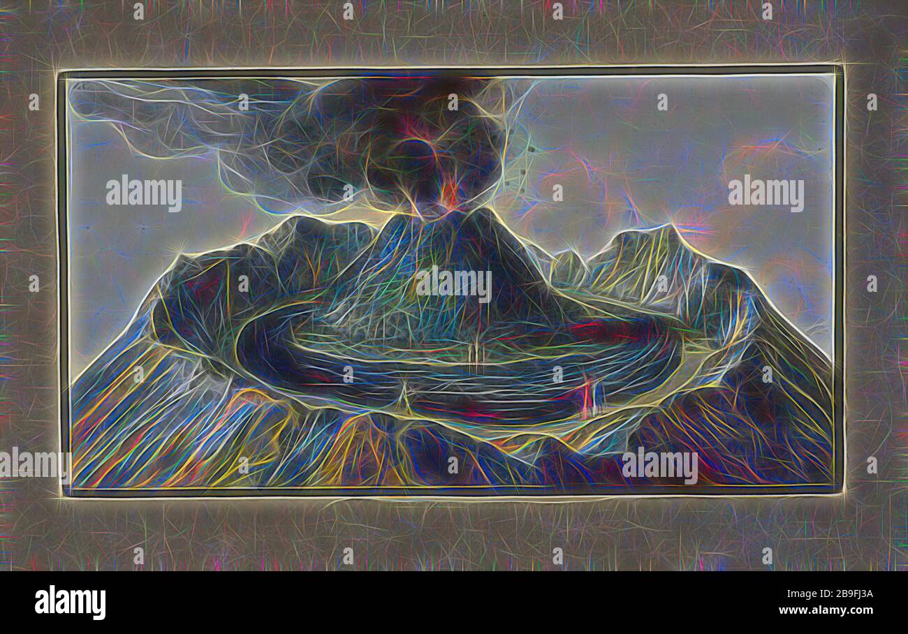 Interior view of the crater of Mount Vesuvius, as it was before the ...