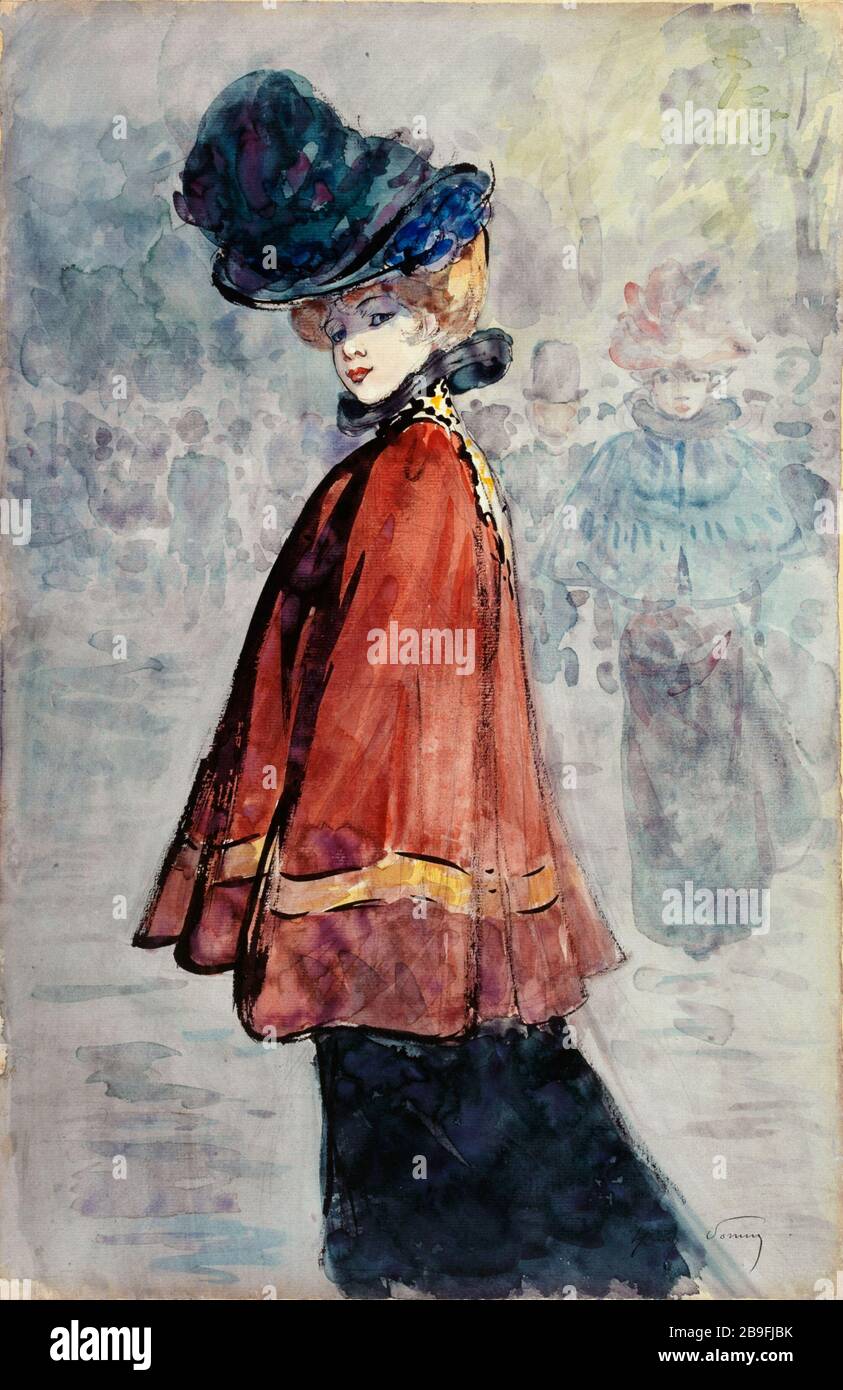 Elegant Henry Somm (1844-1907). "Elégante". Aquarelle. Paris, musée ...