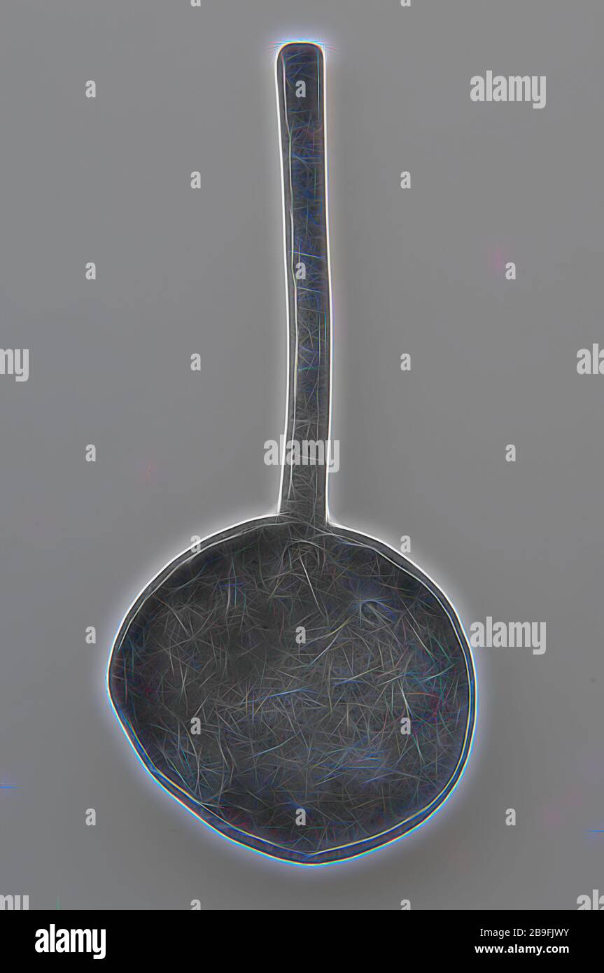 Spoon with shallow, round bowl and hexagonal handle, spoon cutlery soil ...