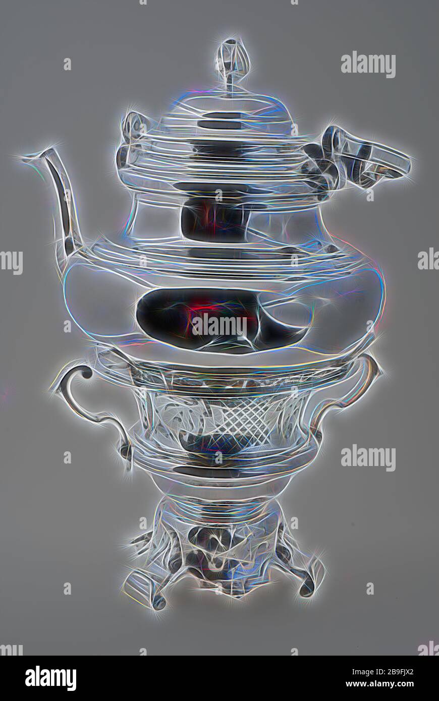 Silver kettle and brazier, bouillary kettle cauldron holder holder kit ...