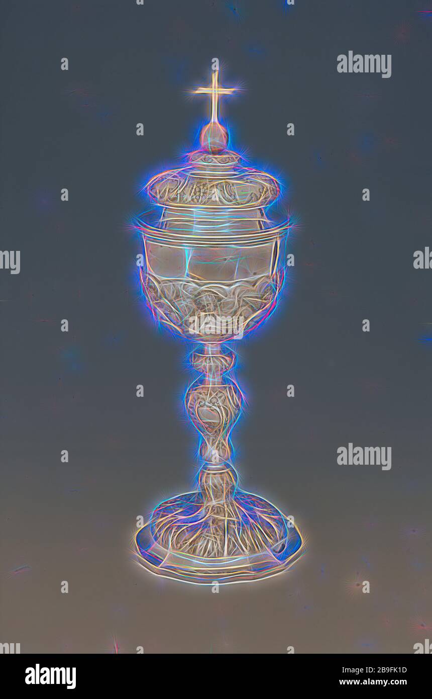 Gilded silver ciborium, with on foot depictions of Mary, Saint Francis ...