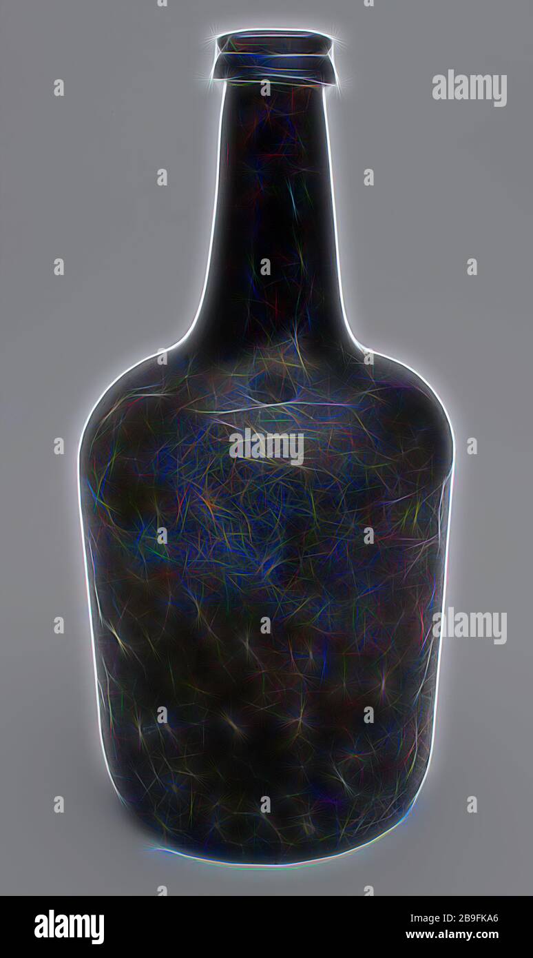 Cylindrical bottle, wine bottle bottle holder soil find glass, in mold ...