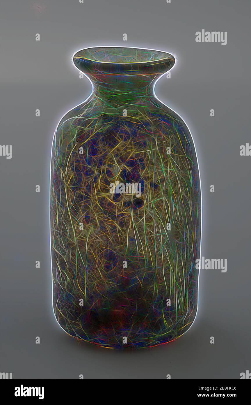 Small cylindrical bottle with funnel-shaped neck and round shoulder ...