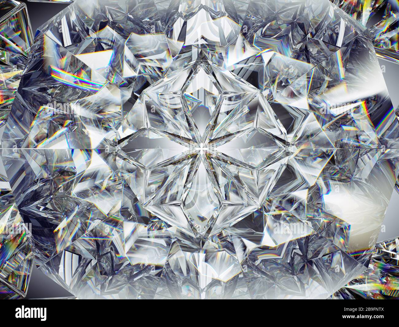 Gemstone or diamond texture closeup and kaleidoscope. 3d render, 3d ...