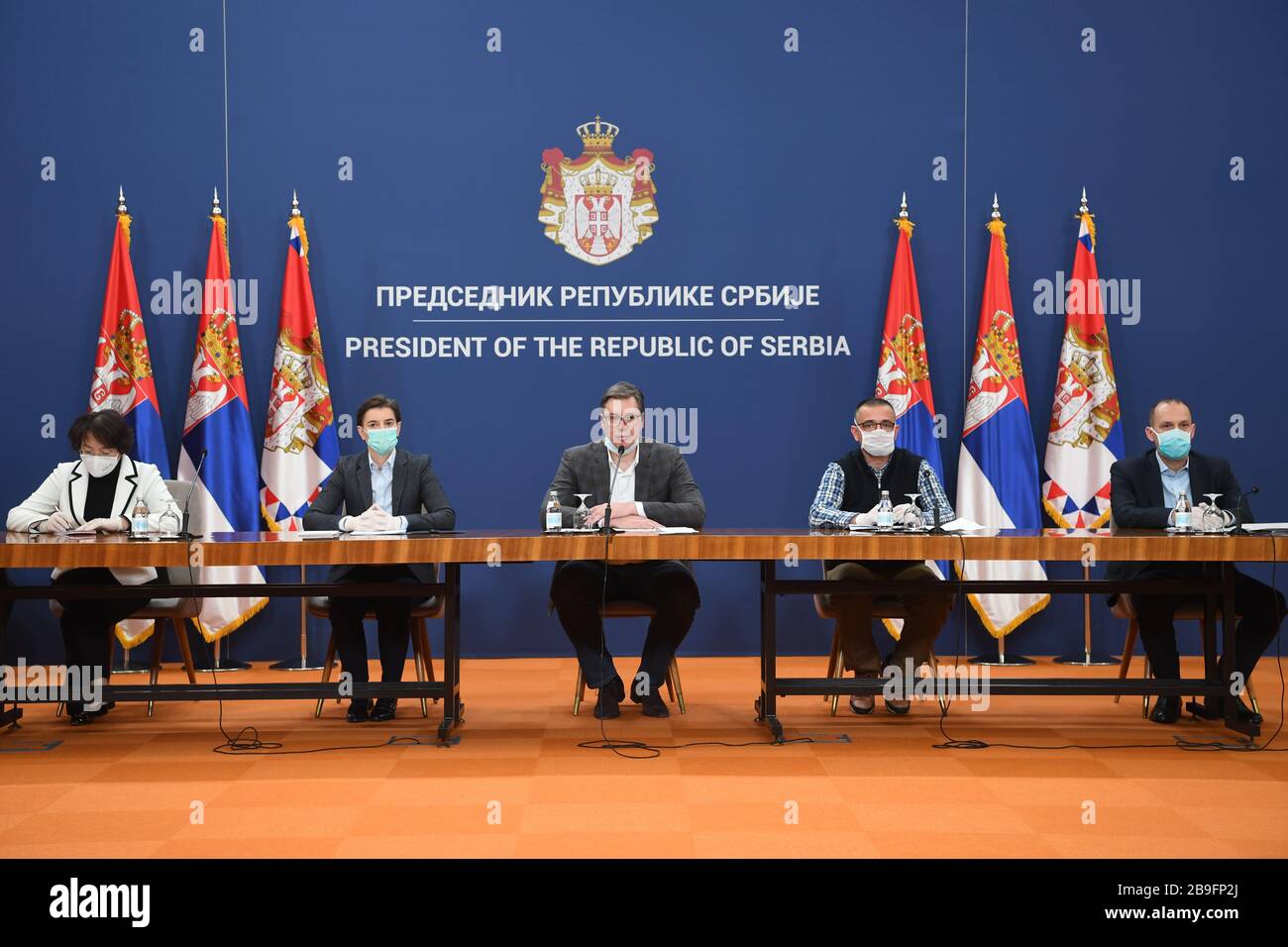 (200324) -- BELGRADE, March 24, 2020 (Xinhua) -- Serbian President ...